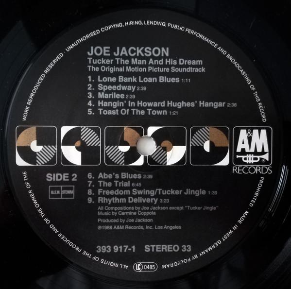 Joe Jackson – Tucker - The Man And His Dream (Original Motion Picture ...